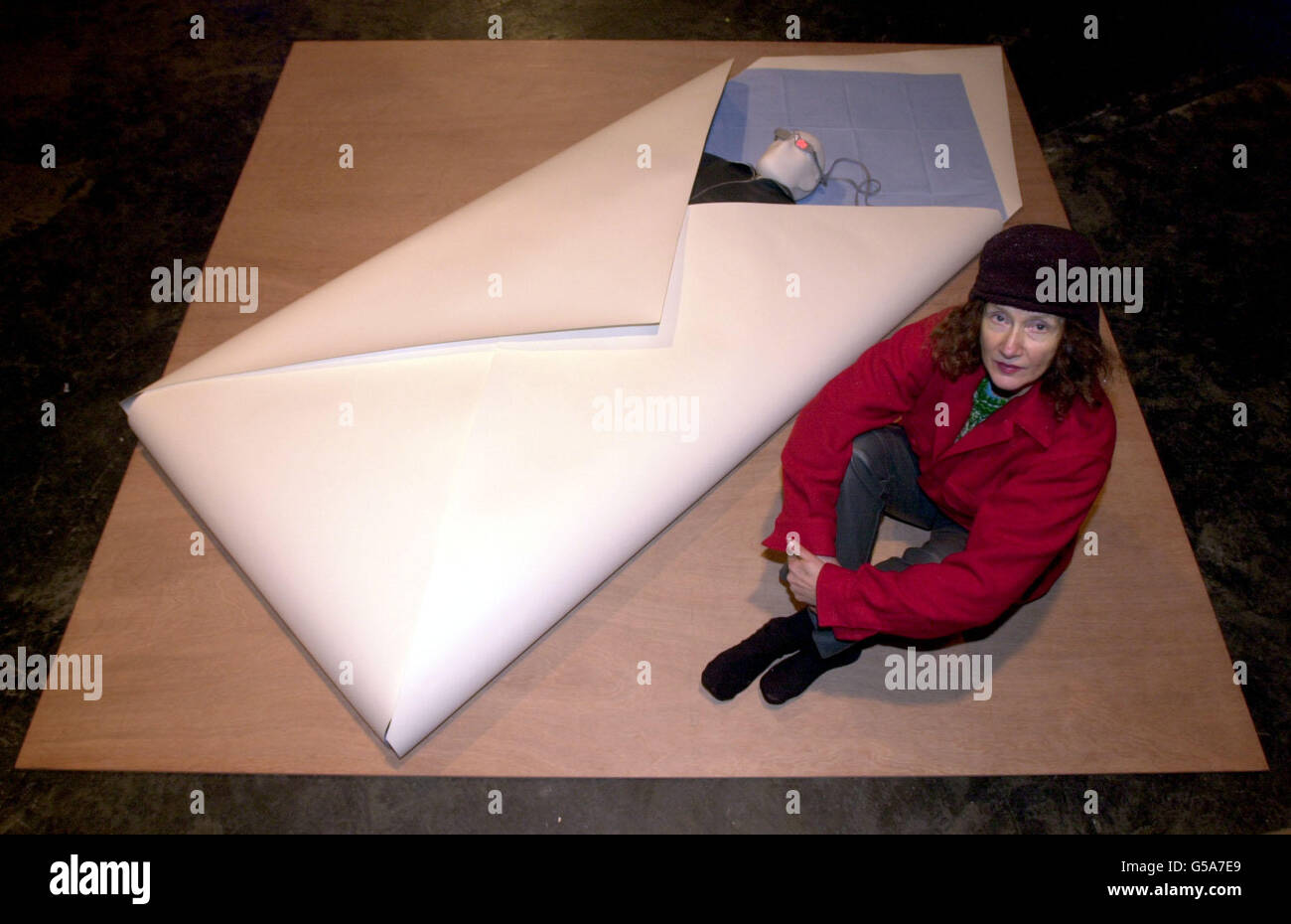 Rose Finn-Kelcey with her creation 'Return to Sender' which is one of ...