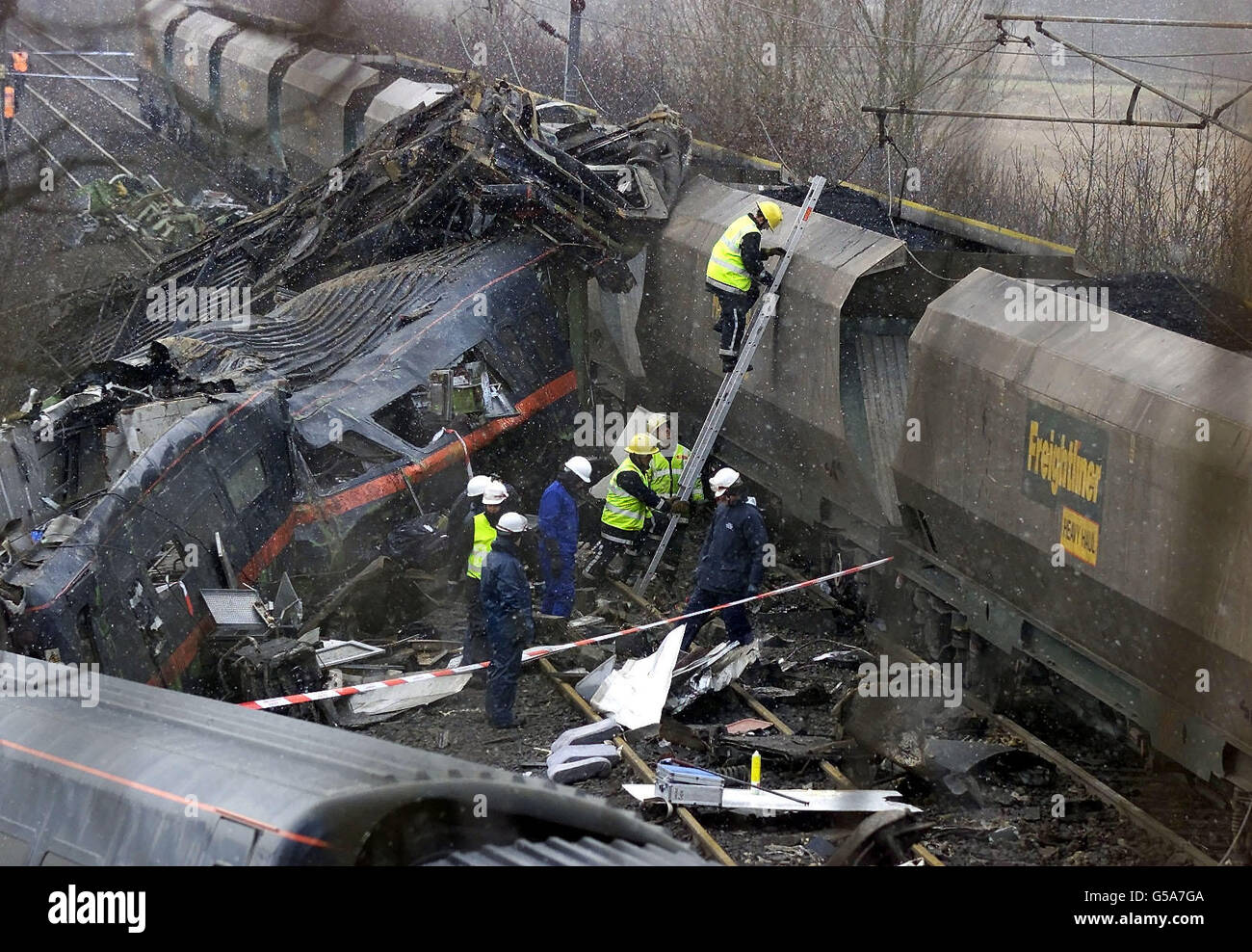 Train Crash Scene Stock Photo - Alamy
