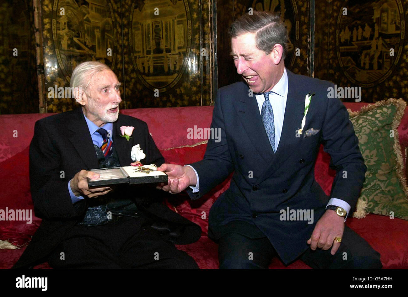 Spike Milligan & Prince of Wales Stock Photo - Alamy