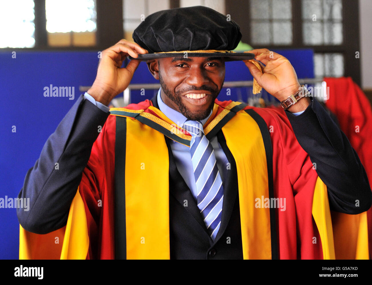 Bolton Wanderers footballer Fabrice Muamba poses for photographs before ...