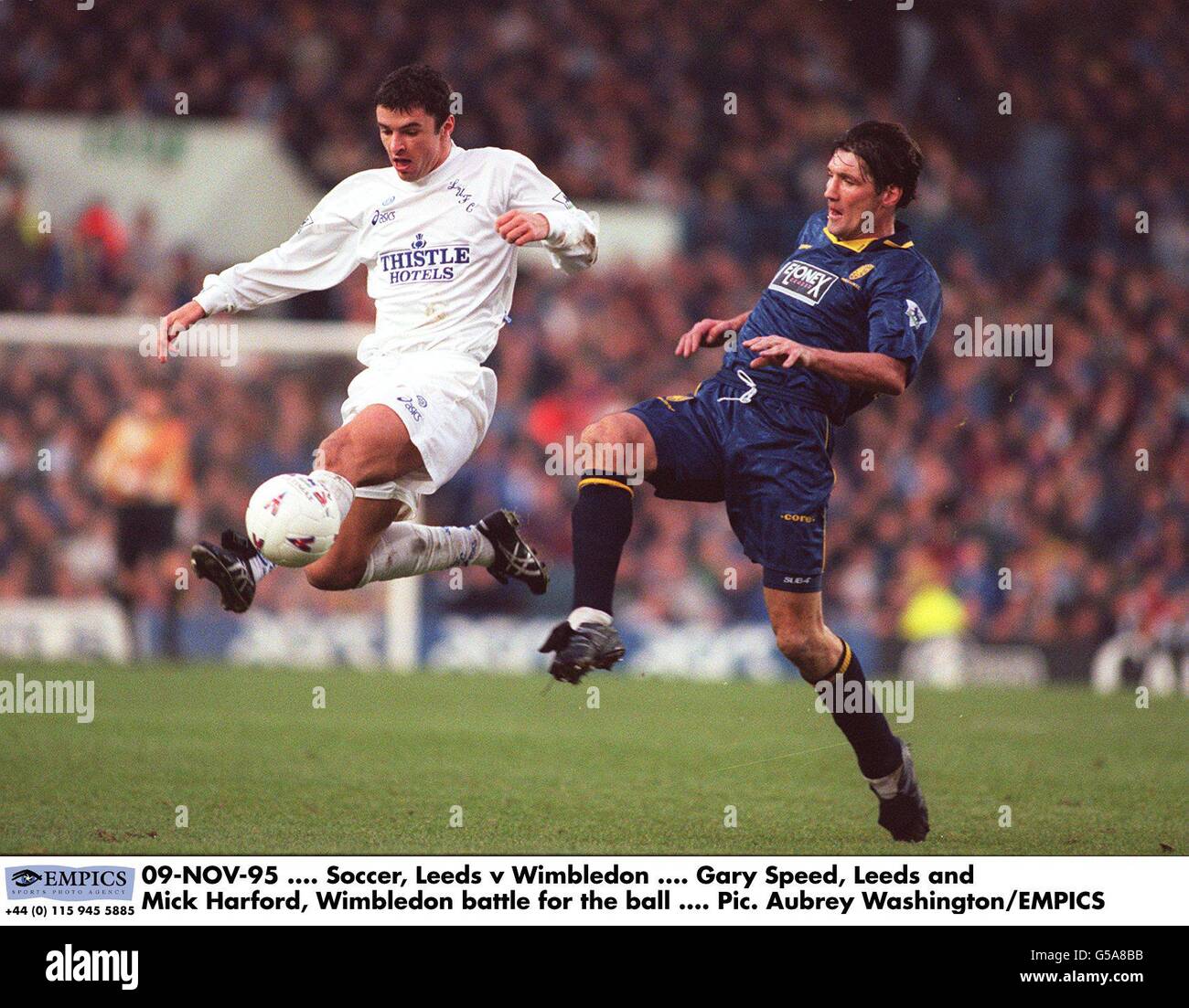 Leeds v wimbledon mick harford hi-res stock photography and images - Alamy
