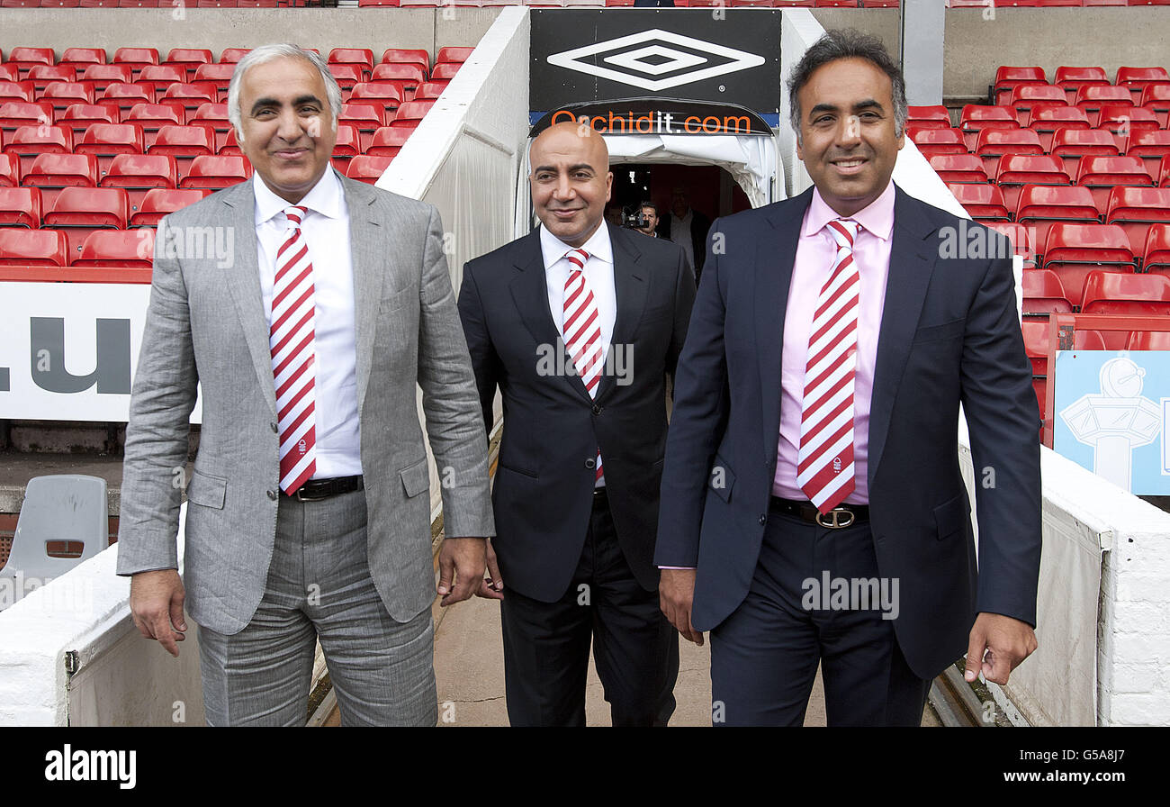 (right-left) Nottingham Forest's new owners Fawaz Al Hasawi, Omar Al ...