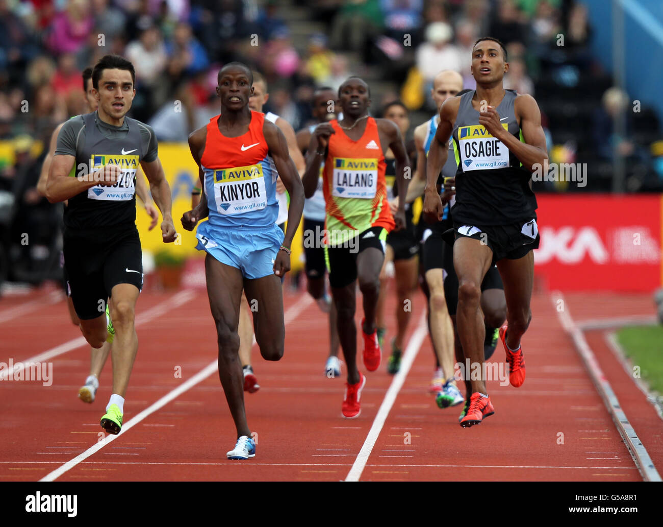 (left-right) Poland's Adam Kszczot, Kenya's Job Kinoyor, Kenya's Boaz ...