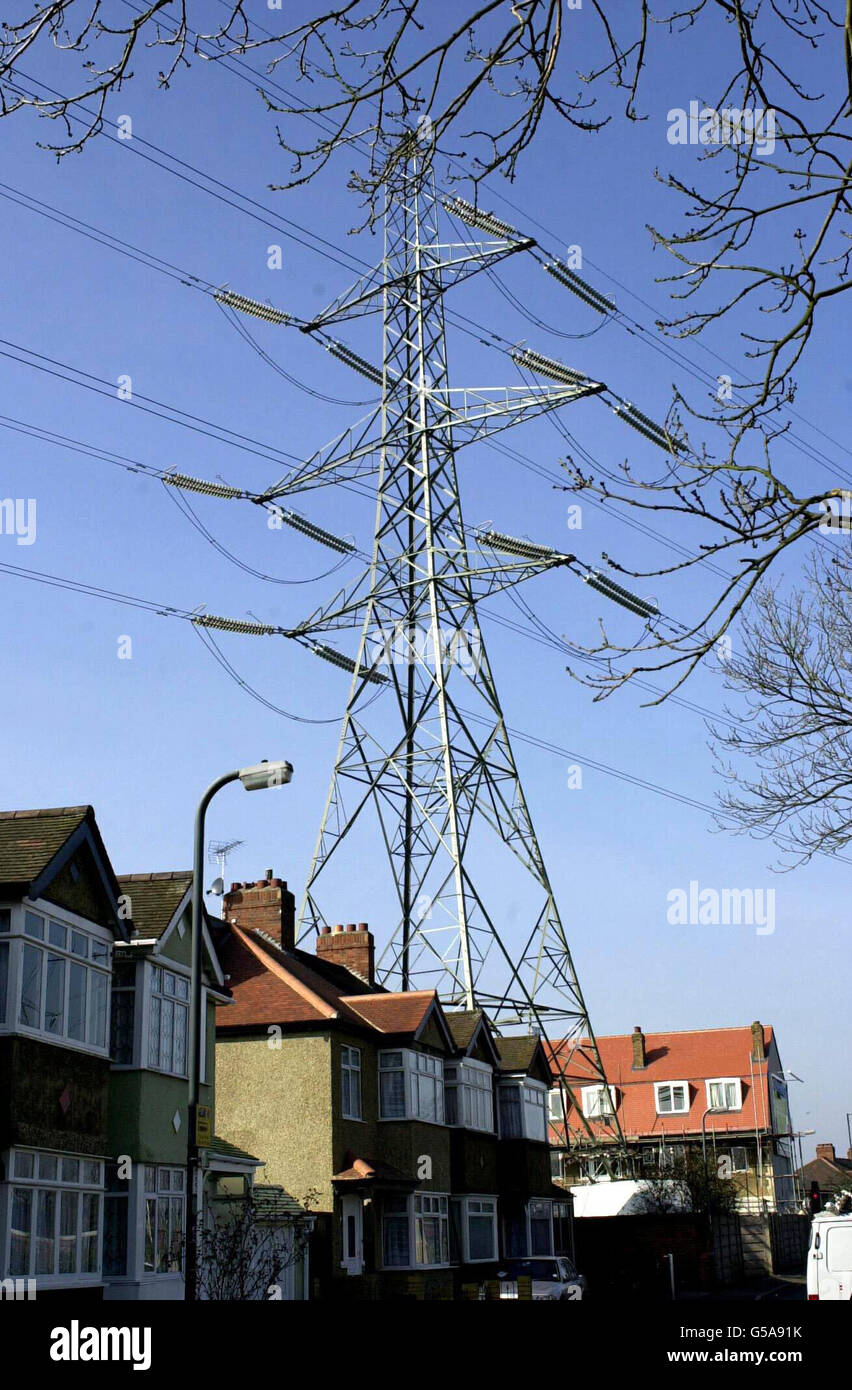 Pylon near houses hi-res stock photography and images - Alamy
