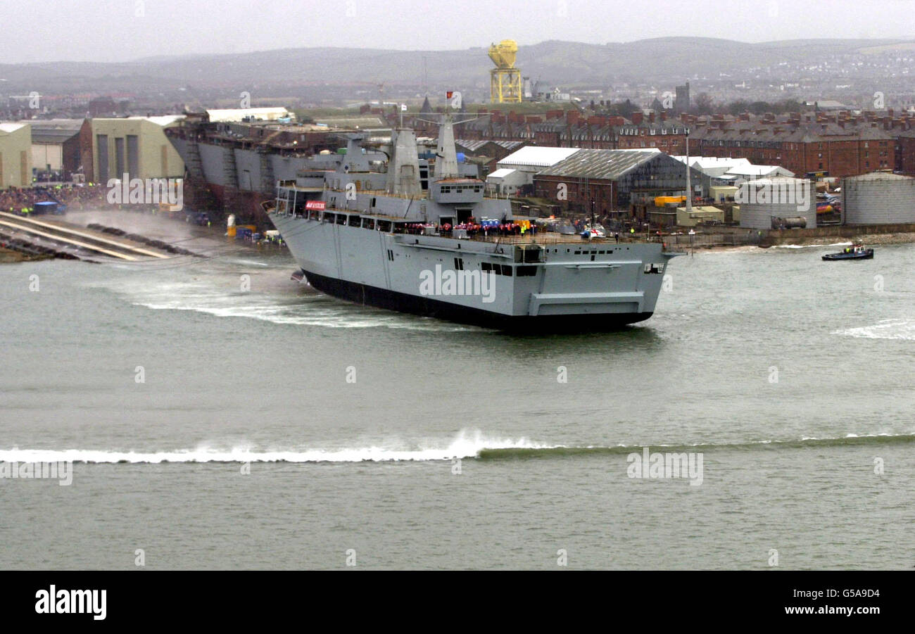 Princess Royal launches HMS Albion Stock Photo - Alamy