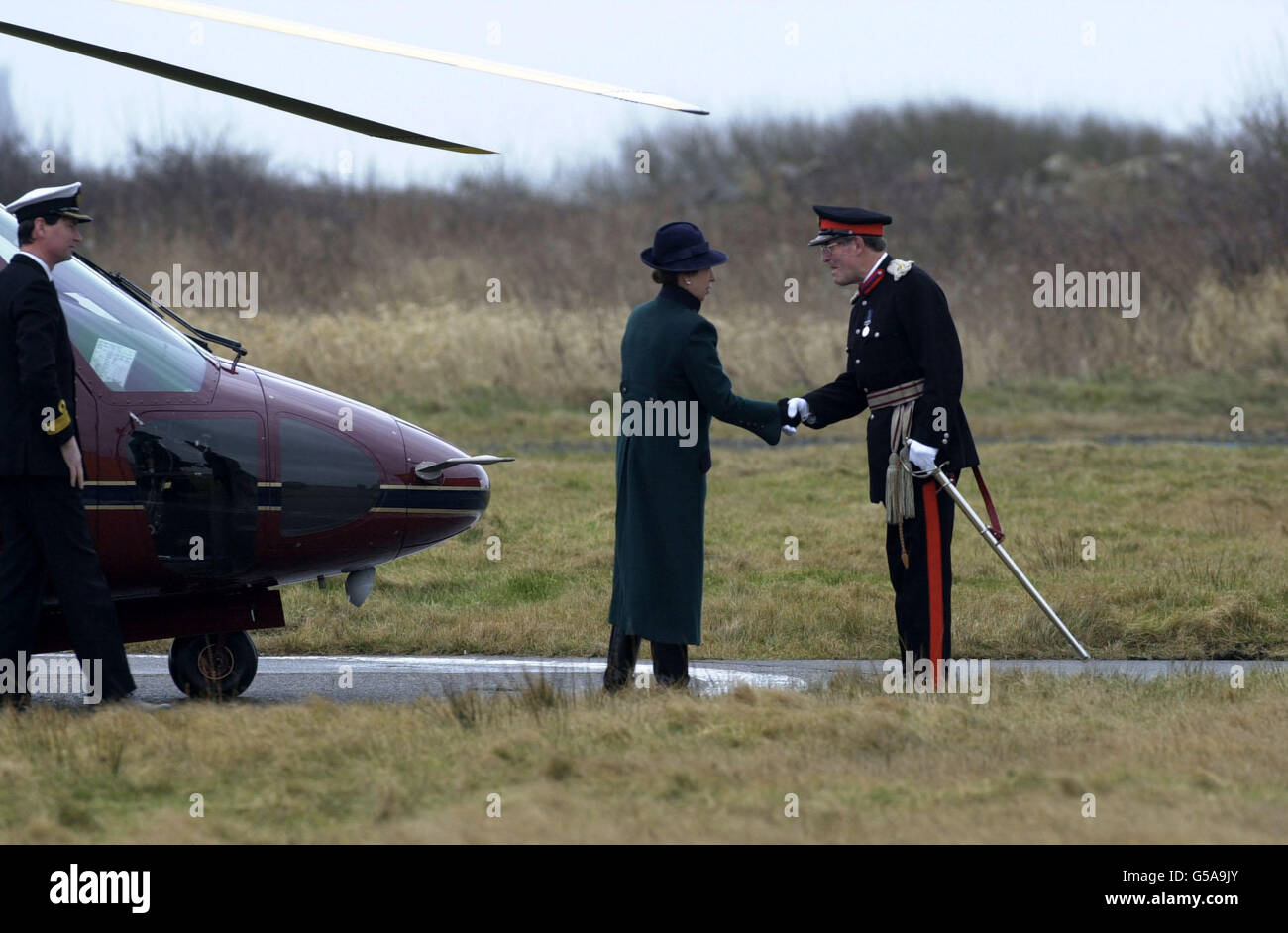 The princess royal left and her husband tim laurence hi-res stock ...