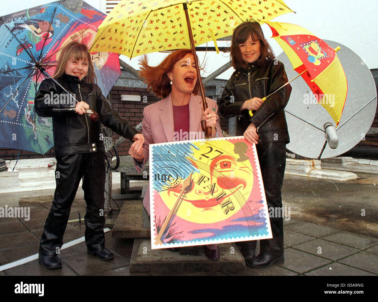 Windswept weather presenter Sian Lloyd joins two budding meteorologists ...