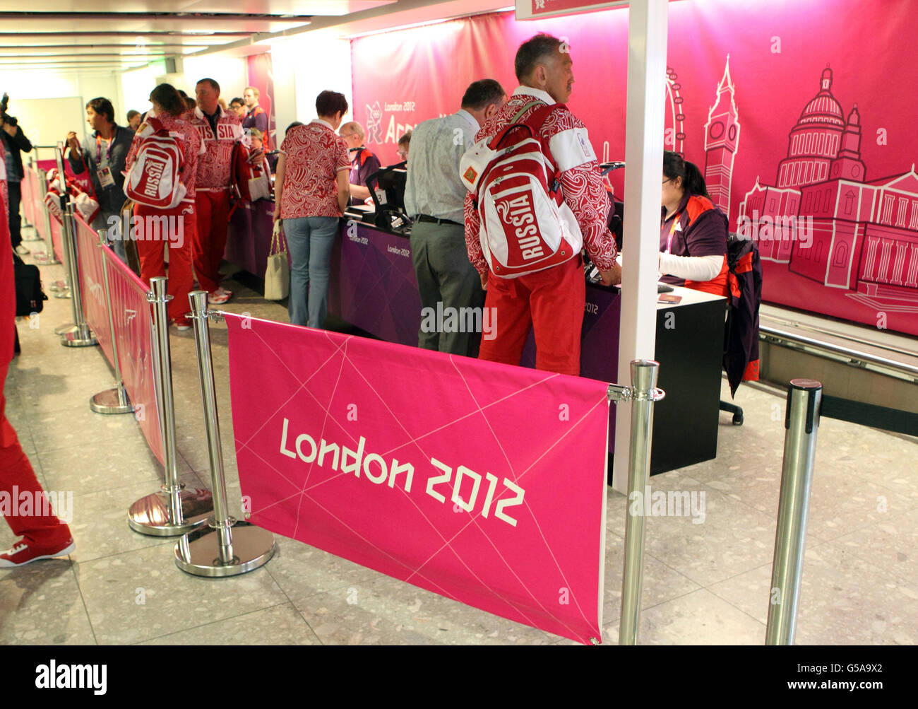 Olympics - Team arrive at Heathrow Airport Stock Photo - Alamy