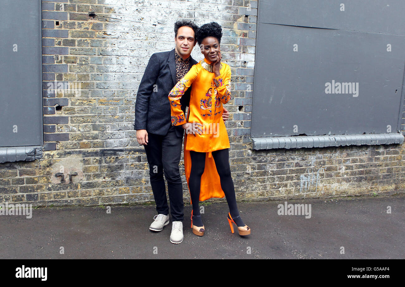 Dan Smith (left) and Shingai Shoniwa from Noisettes attend a rehearsals ...