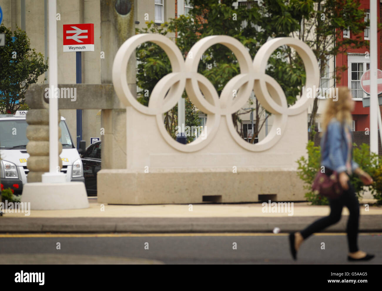 Weymouth portland olympic rings hi-res stock photography and images - Alamy