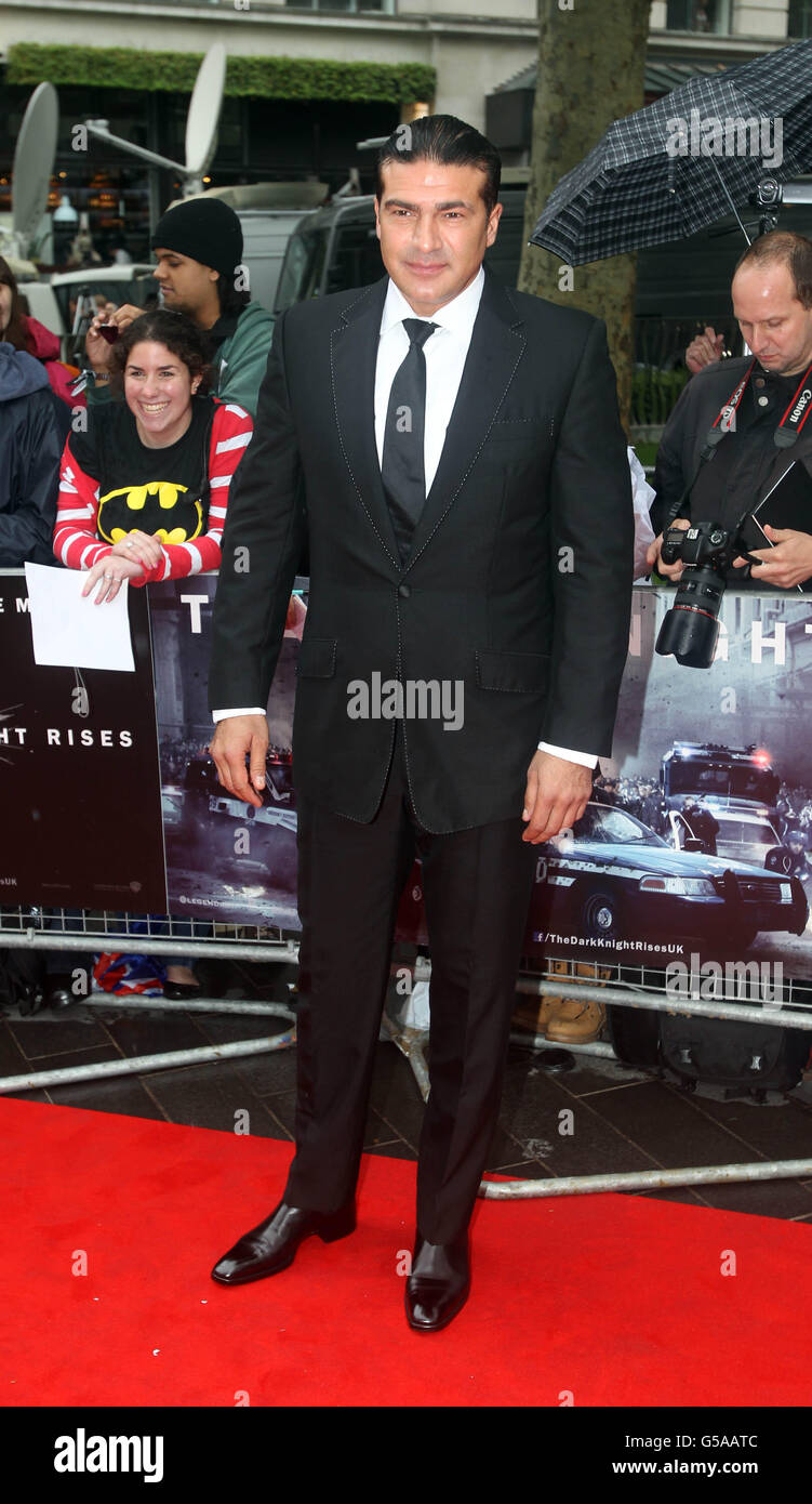 Tamer Hassan arrives at the premiere of the new Batman film, The Dark ...