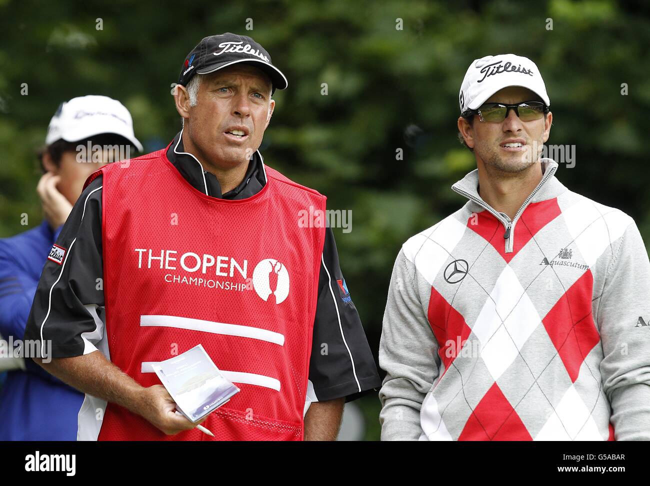 Australia's Adam Scott (right) with caddy Steve Williams during day one ...