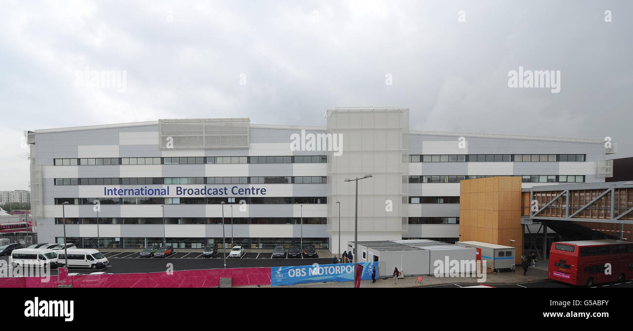 General view of the IBC (broadcast centre) in the Olympic park ...
