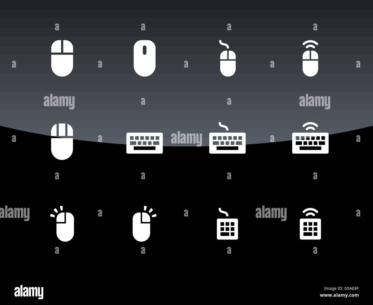 PC mouse and keypad icons on black background Stock Vector Image & Art ...