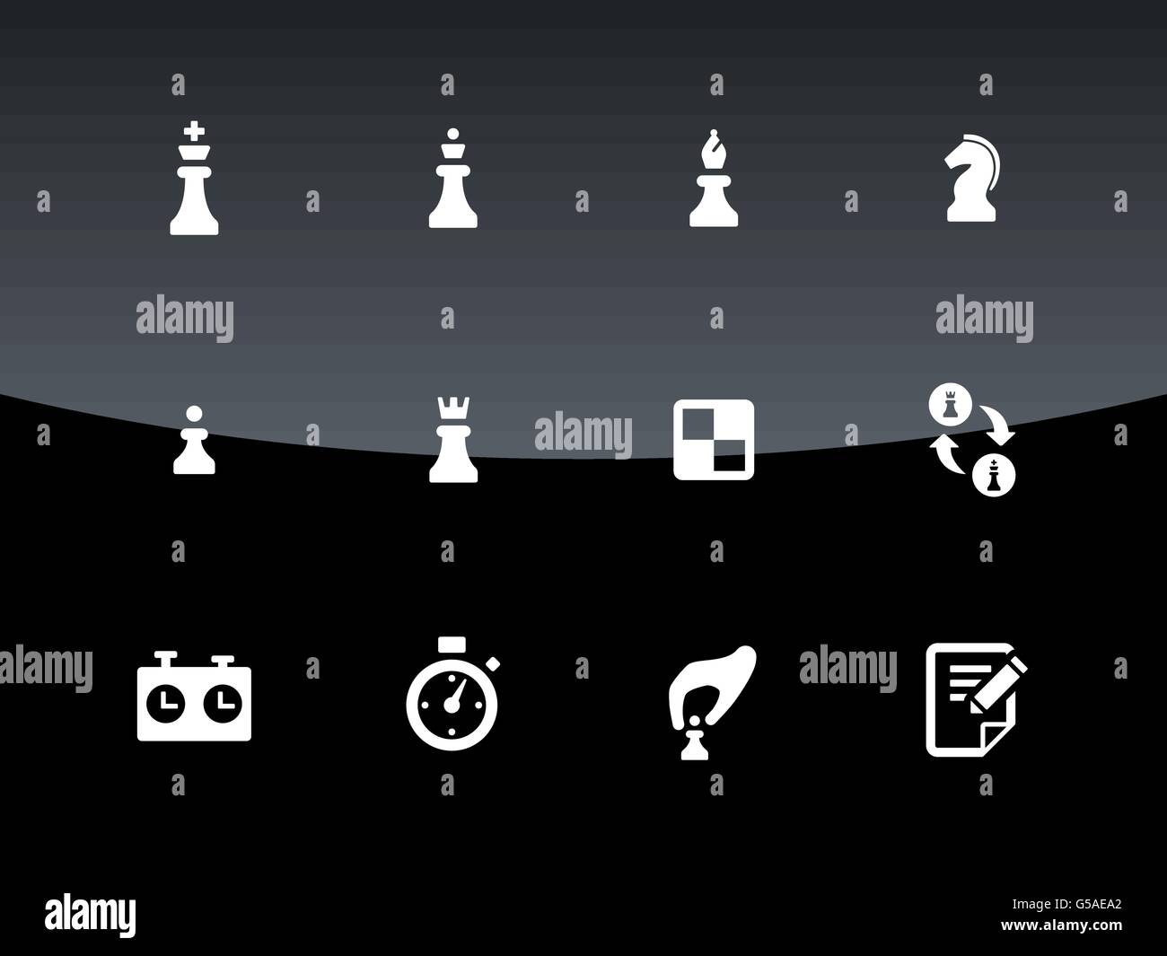 Set of Chess icons on black background Stock Vector Image & Art - Alamy