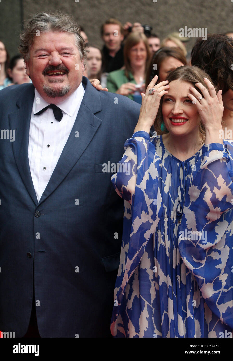 Robbie Coltrane and Kelly Macdonald arriving at the film premiere for ...