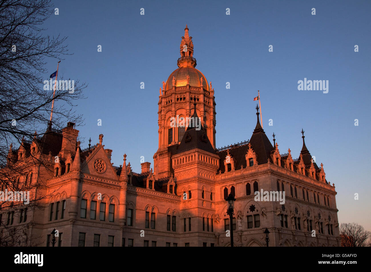 Hartford, Connecticut Capital Building at Sunset Stock Photo - Alamy