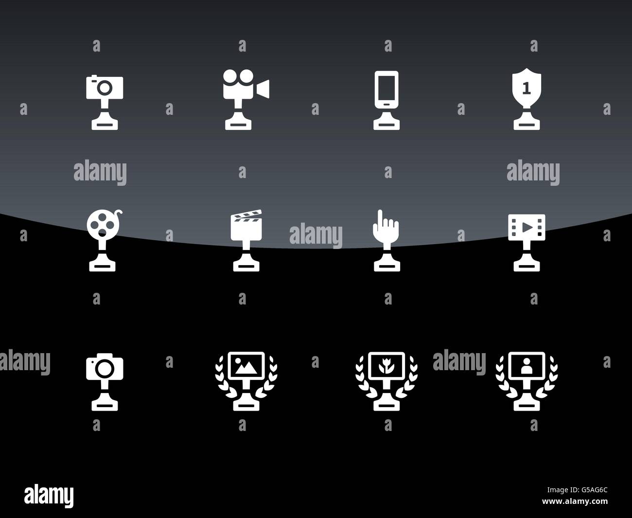 Trophy on winner hand Stock Vector Images - Alamy