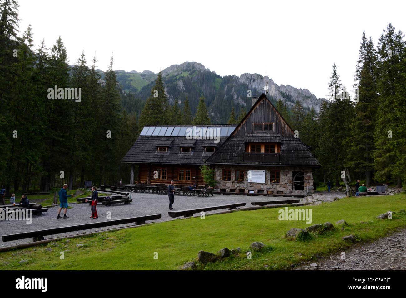Kiry, Poland - June 11, 2016: Ornak mountain hostel in Koscieliska ...