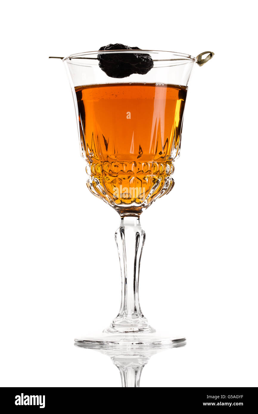 Vintage Rob Roy cocktail isolated on white background Stock Photo - Alamy