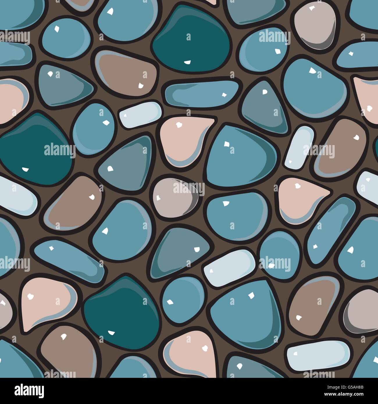 Seamless Pattern - Pebble cobblestone background Stock Vector Image ...
