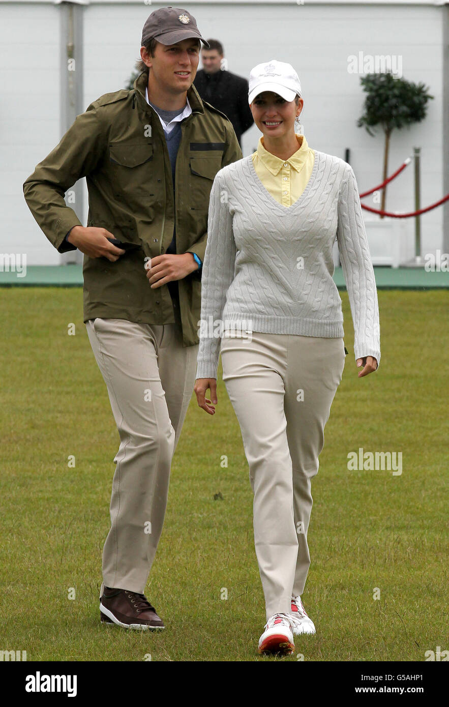 Ivanka Trump with partner Jared Kushner playing a round of golf on the ...