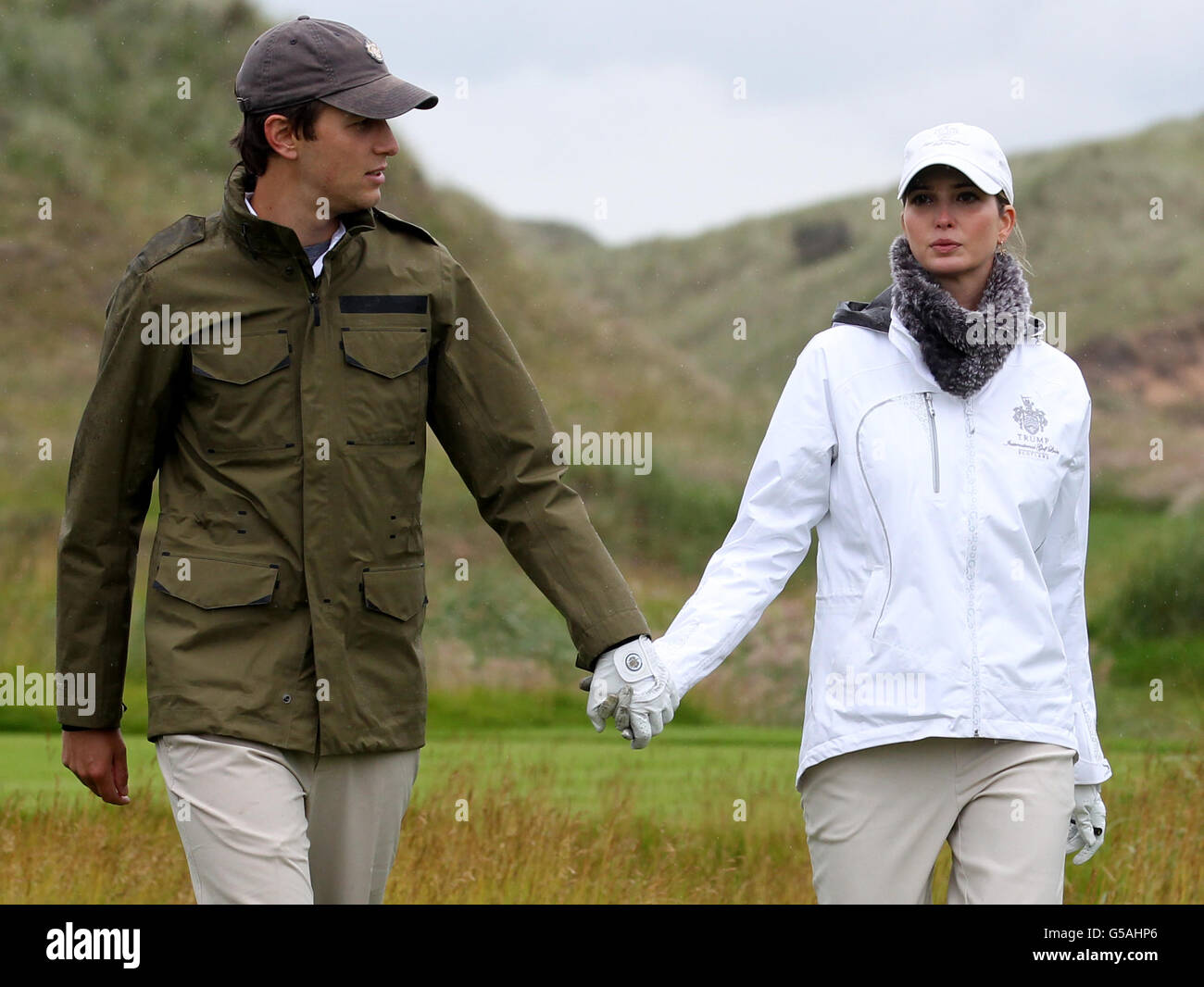 Ivanka Trump with partner Jared Kushner playing a round of golf on the ...