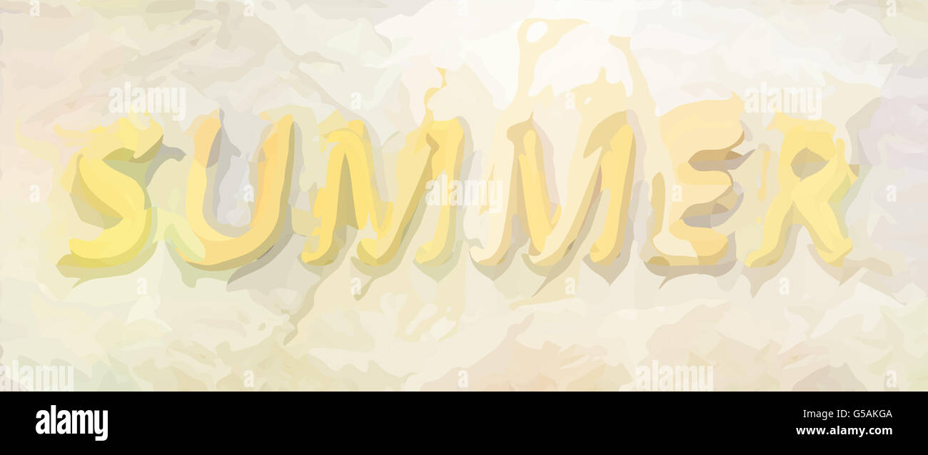 summer time background bold font 3d illustration beach Stock Photo - Alamy