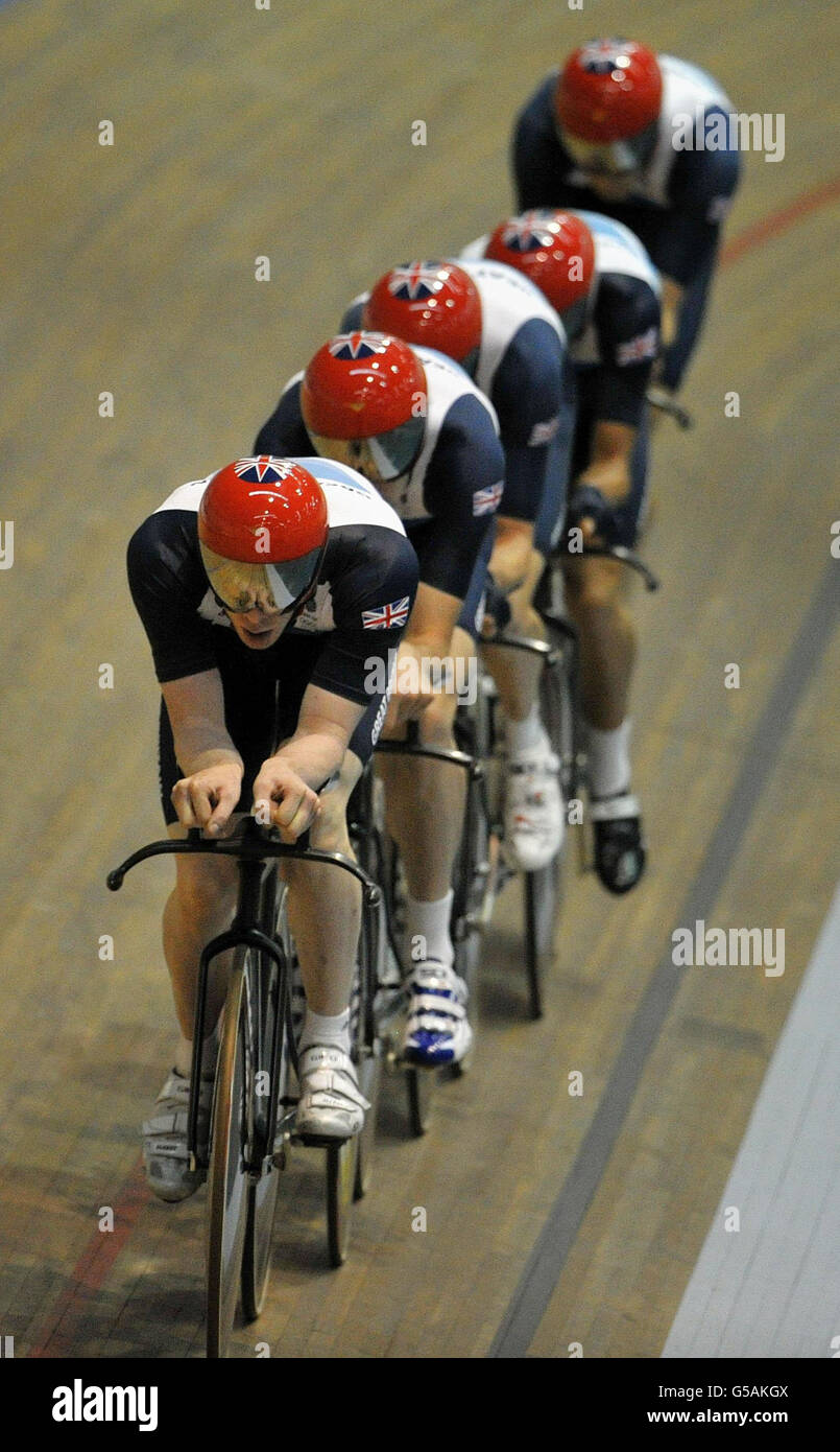 Great Britain's men's team pursuit squad of Steven Burke, Ed Clancy ...