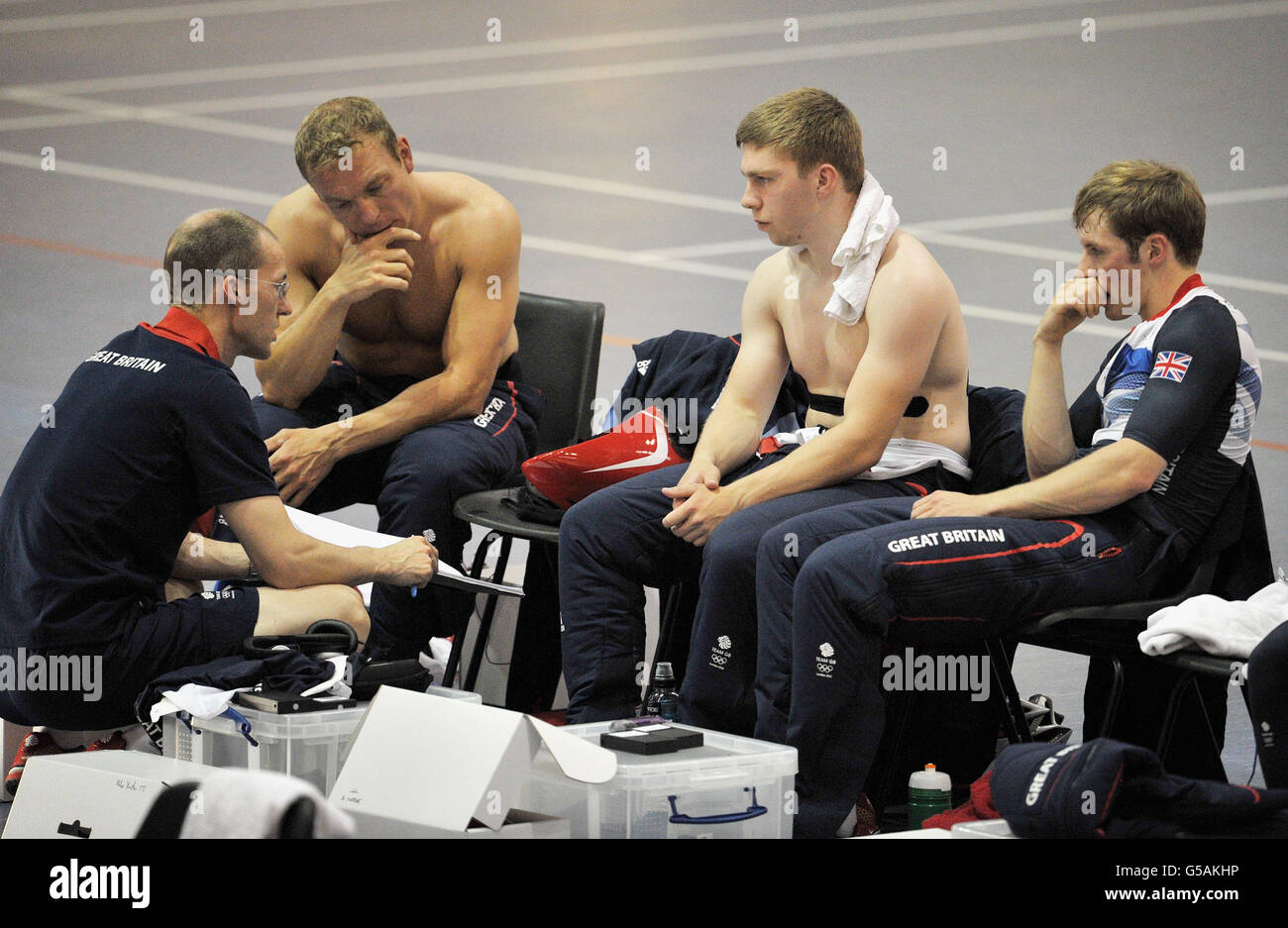 Great Britain's (left to right) Sir Chris Hoy, Philip Hindes and Jason ...