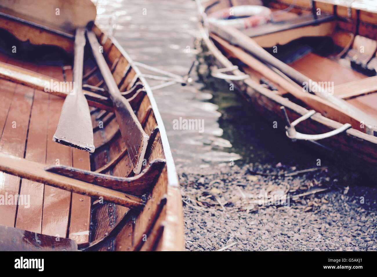 Wooden rowing boat Stock Photo - Alamy