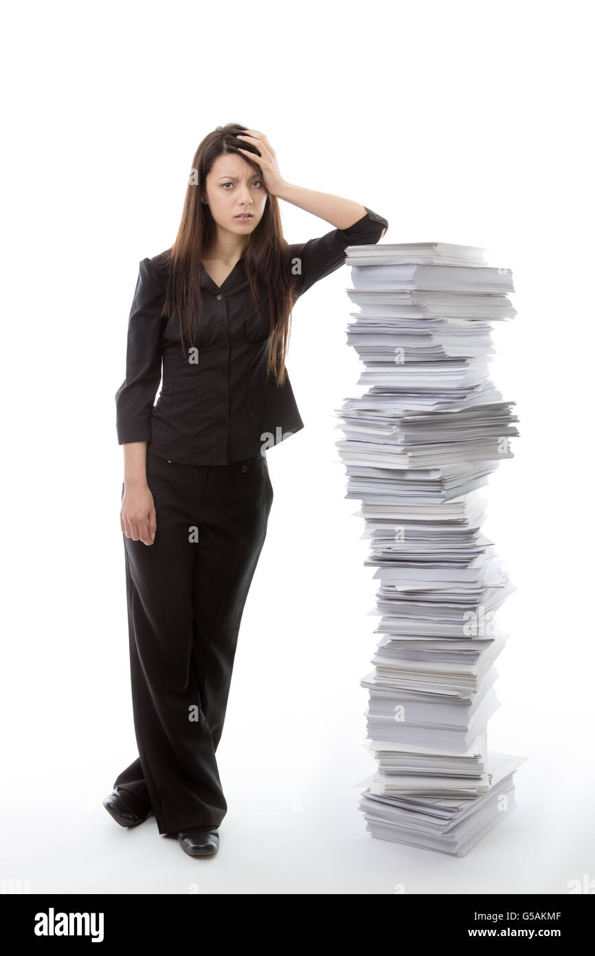 Pile of work woman hi-res stock photography and images - Alamy