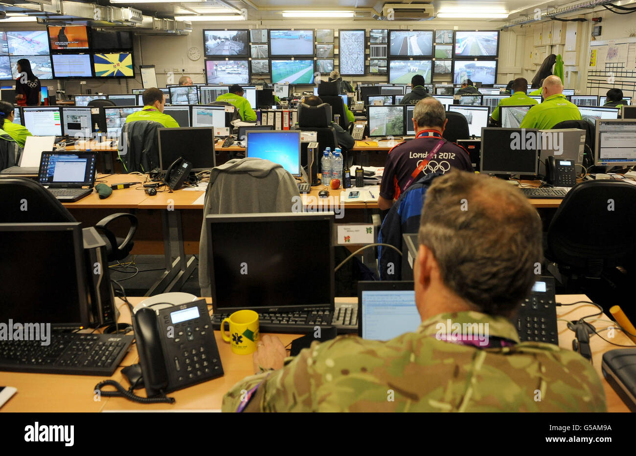 General view olympics security control room in olympic park hi-res ...