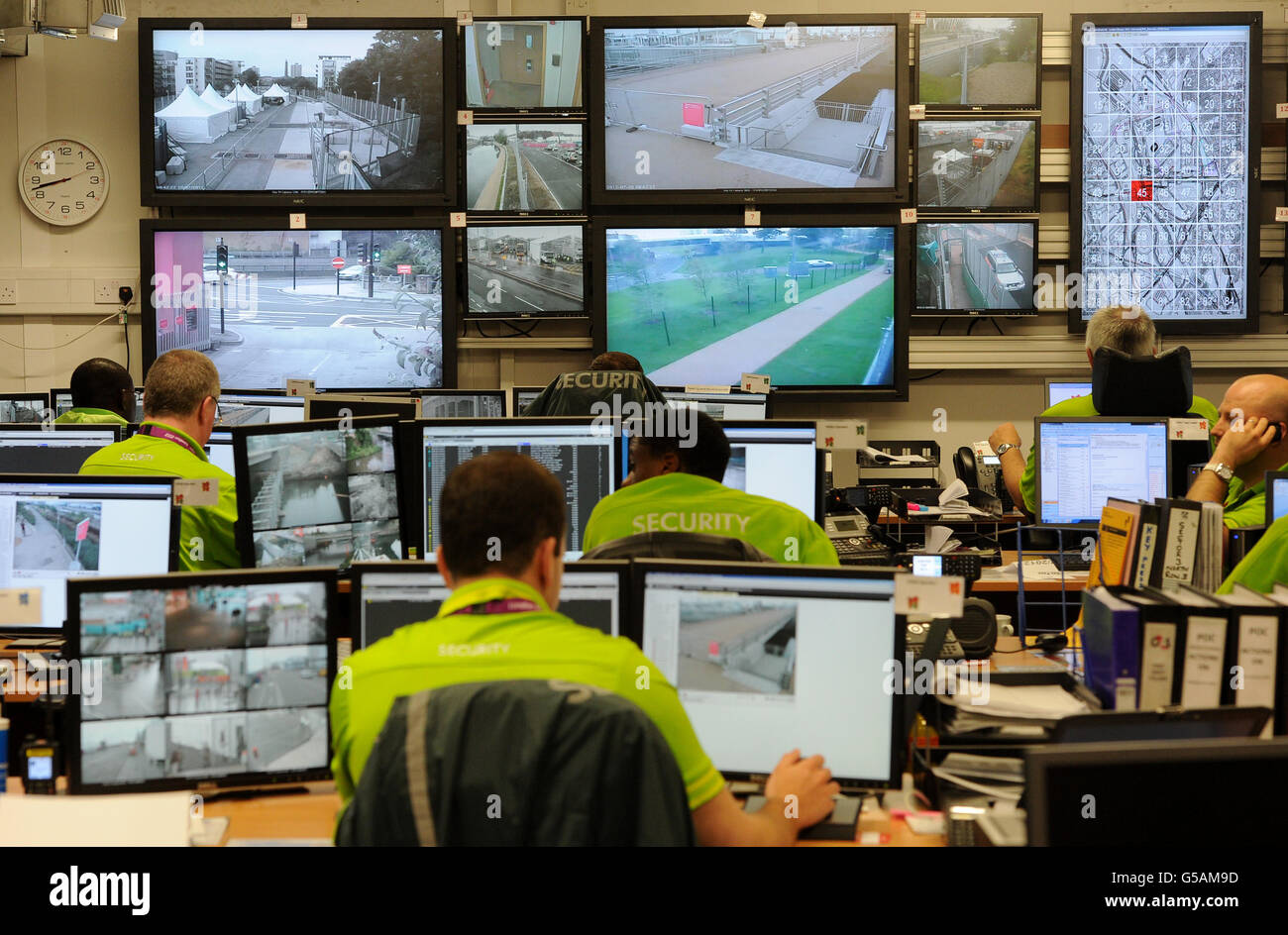 General view olympics security control room in olympic park hi-res ...