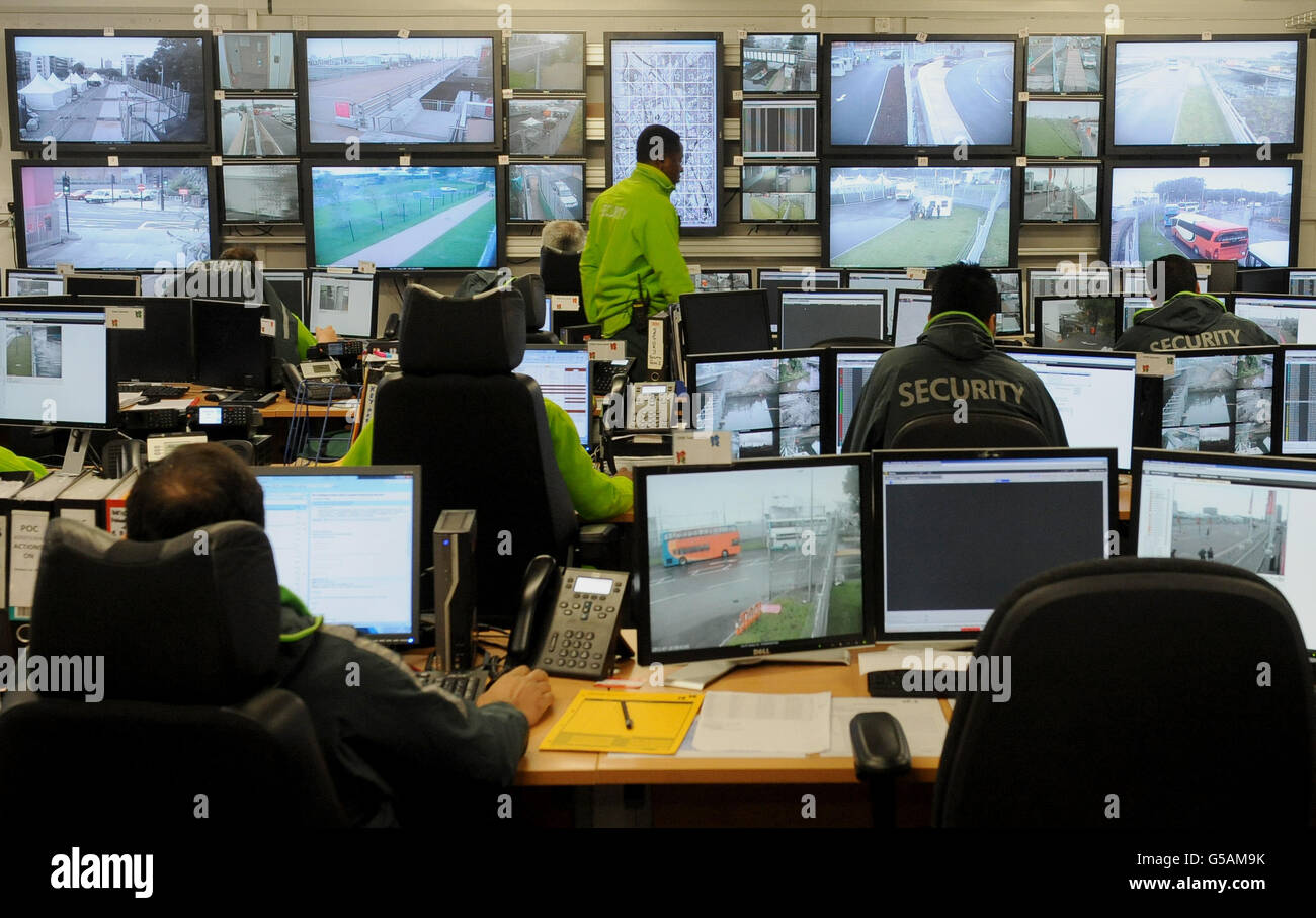 Olympics security control room in olympic park hi-res stock photography ...