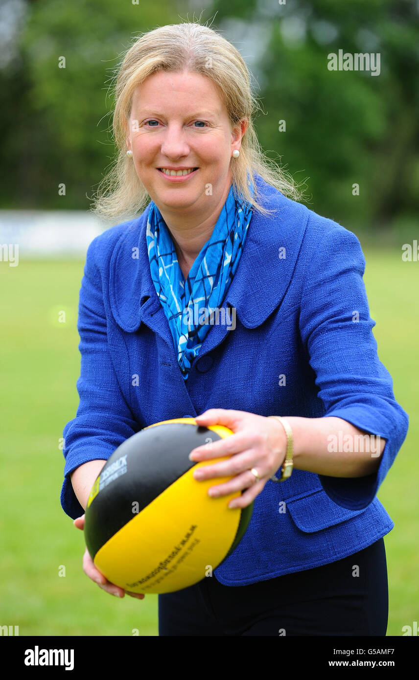 Shona Robison MSP during a photocall at the Strathmore Rugby Club ...