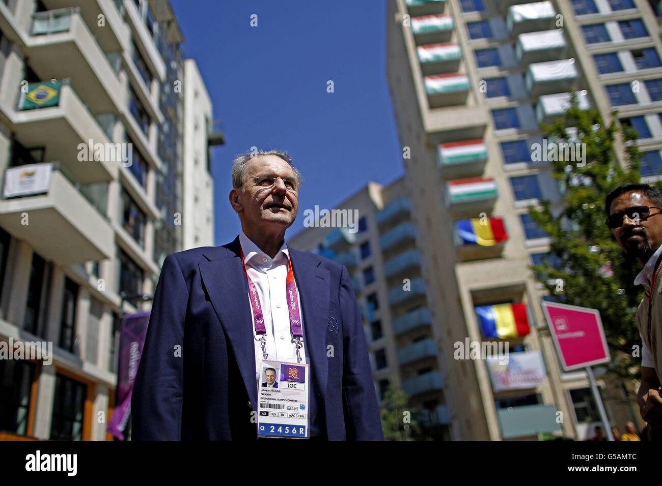 Olympics - Jacques Rogge visits village Stock Photo - Alamy