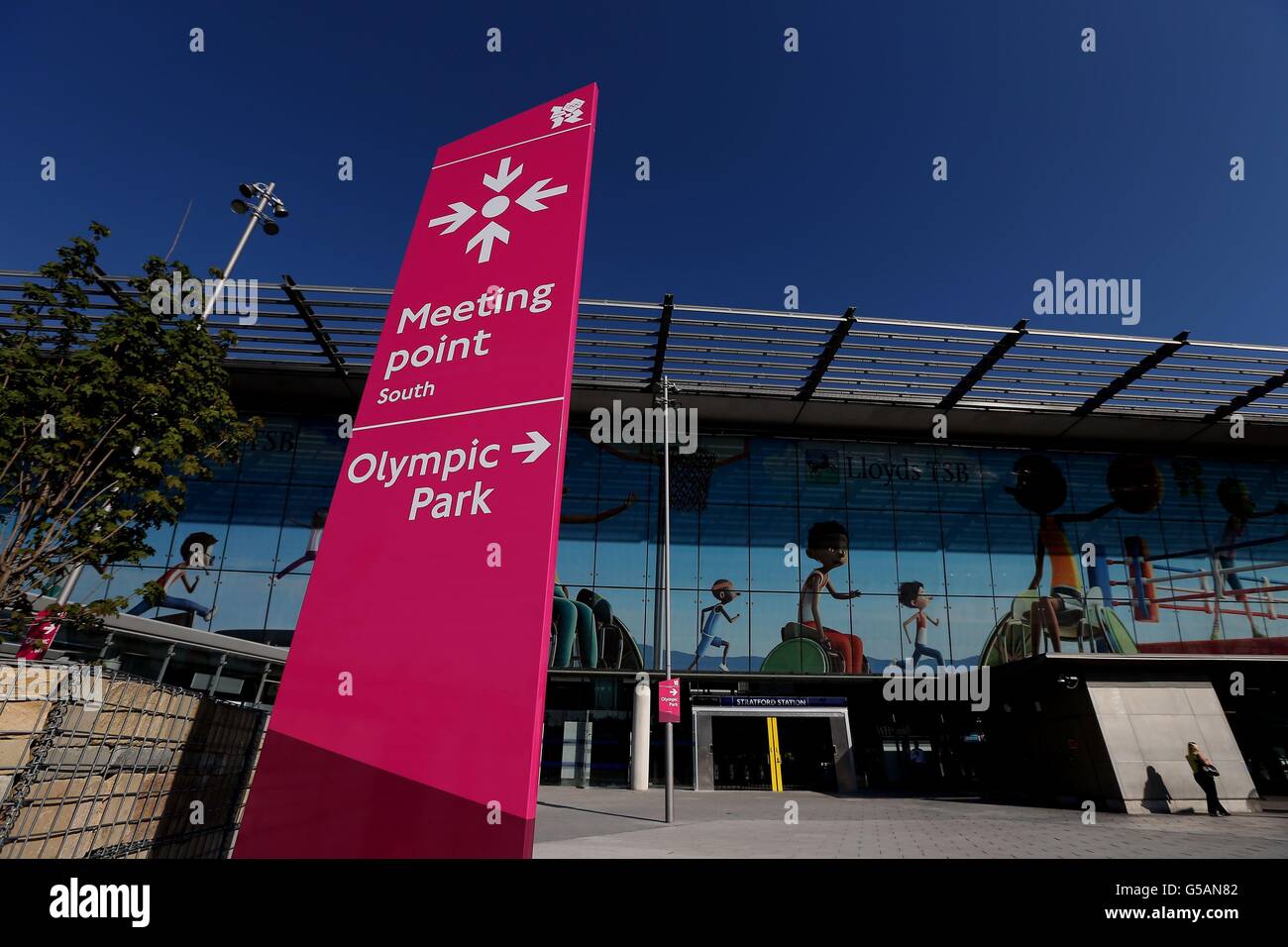 A general view of Olympic signage at Stratford station Stock Photo - Alamy