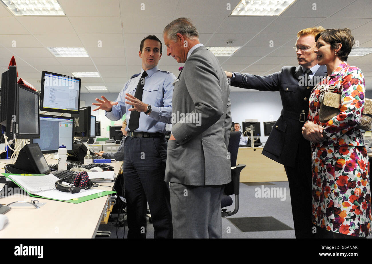 The Prince of Wales talks to Pilot Officer Warwick Burrows about his ...