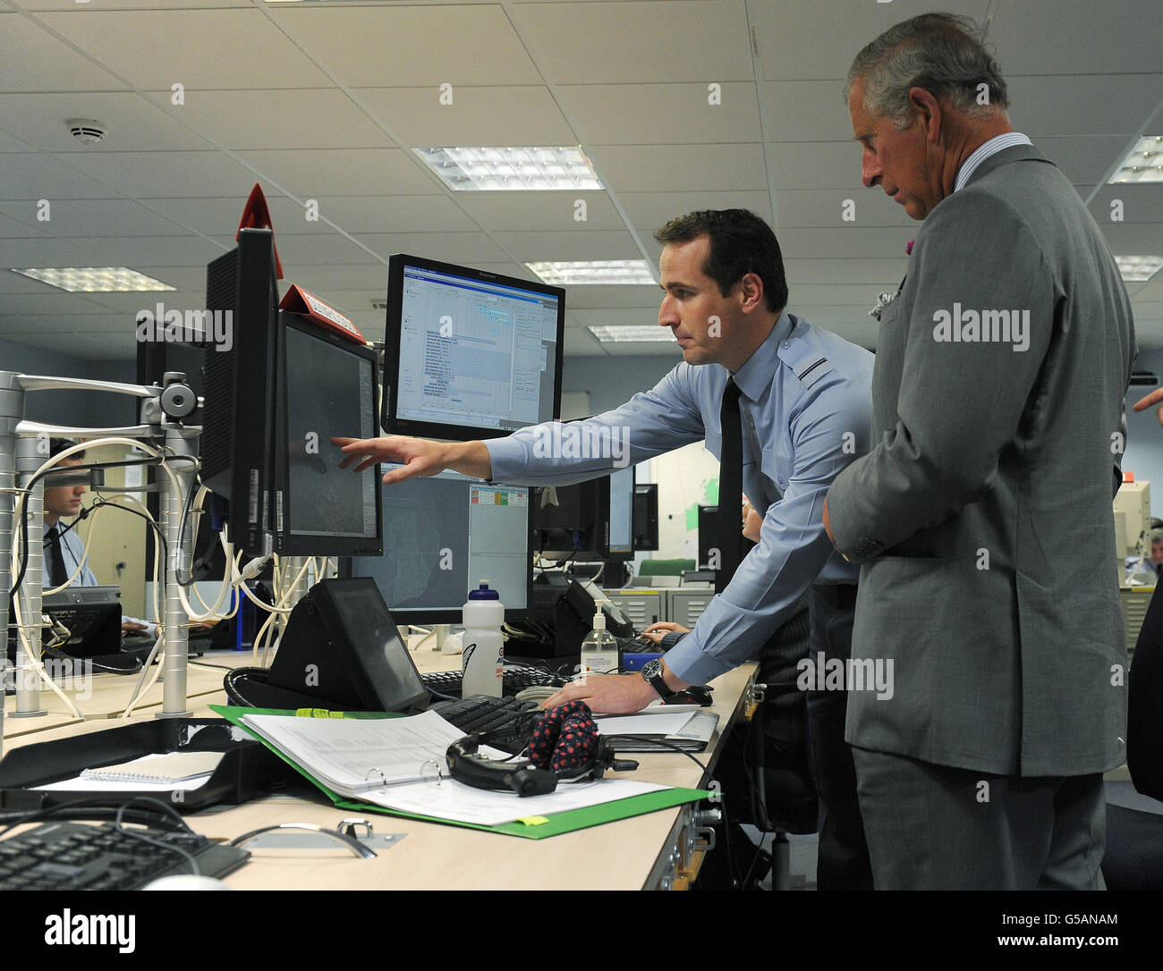 The Prince of Wales meets Pilot Officer Warwick Burrows to learn about ...