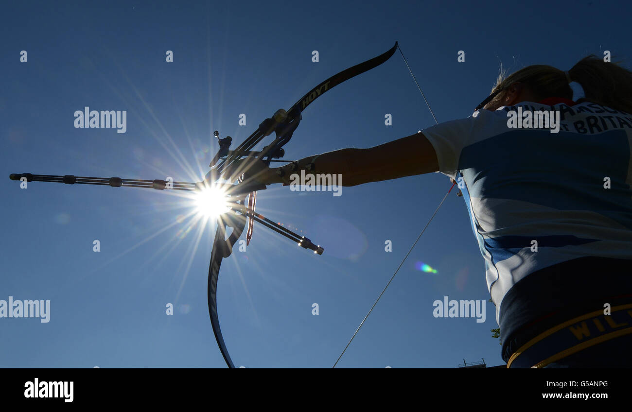 Great Britain's Alison Williamson practices at Lord's Cricket Ground ...