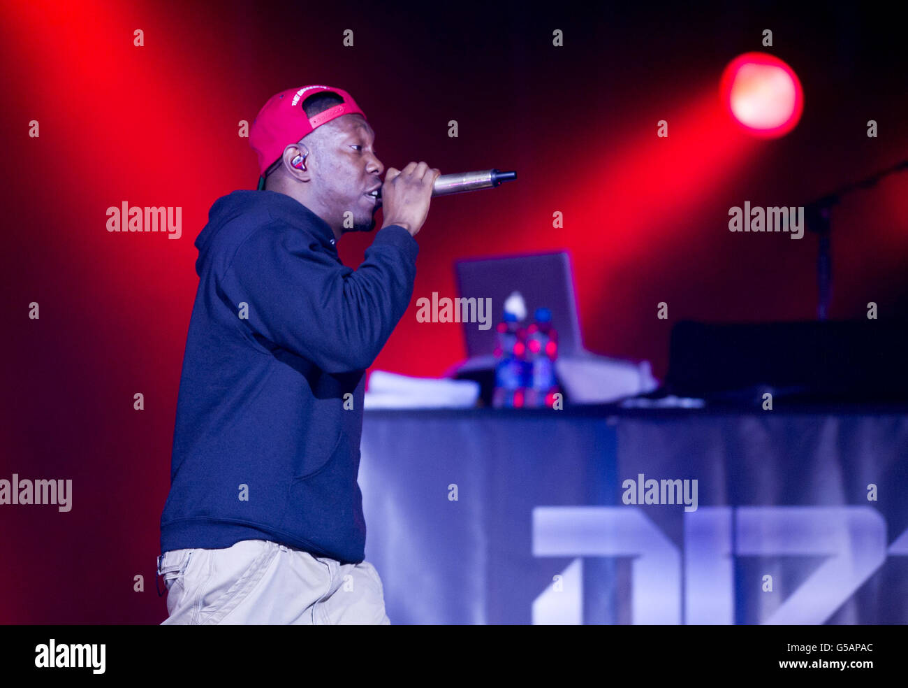 Dizzee Rascal performing at the Coca Cola London 2012 Olympic Torch ...