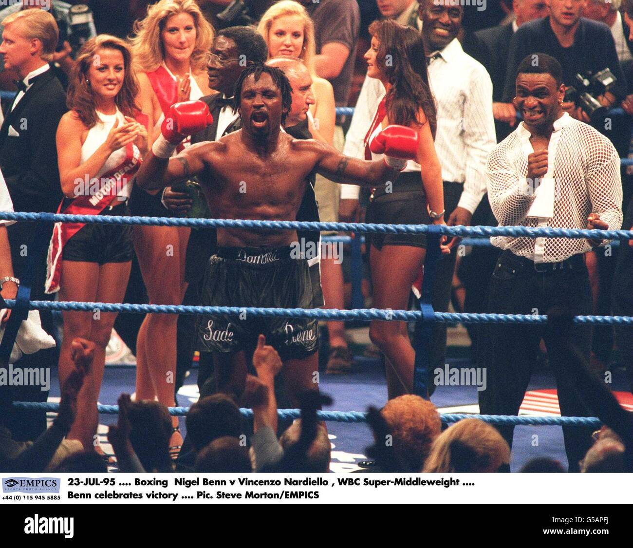 Wbc super middleweight benn celebrates victory hi-res stock photography ...
