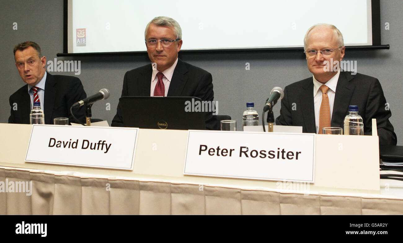 L-R Paul Stanley, AIB Chief Financial Officer, Chief Executive David ...