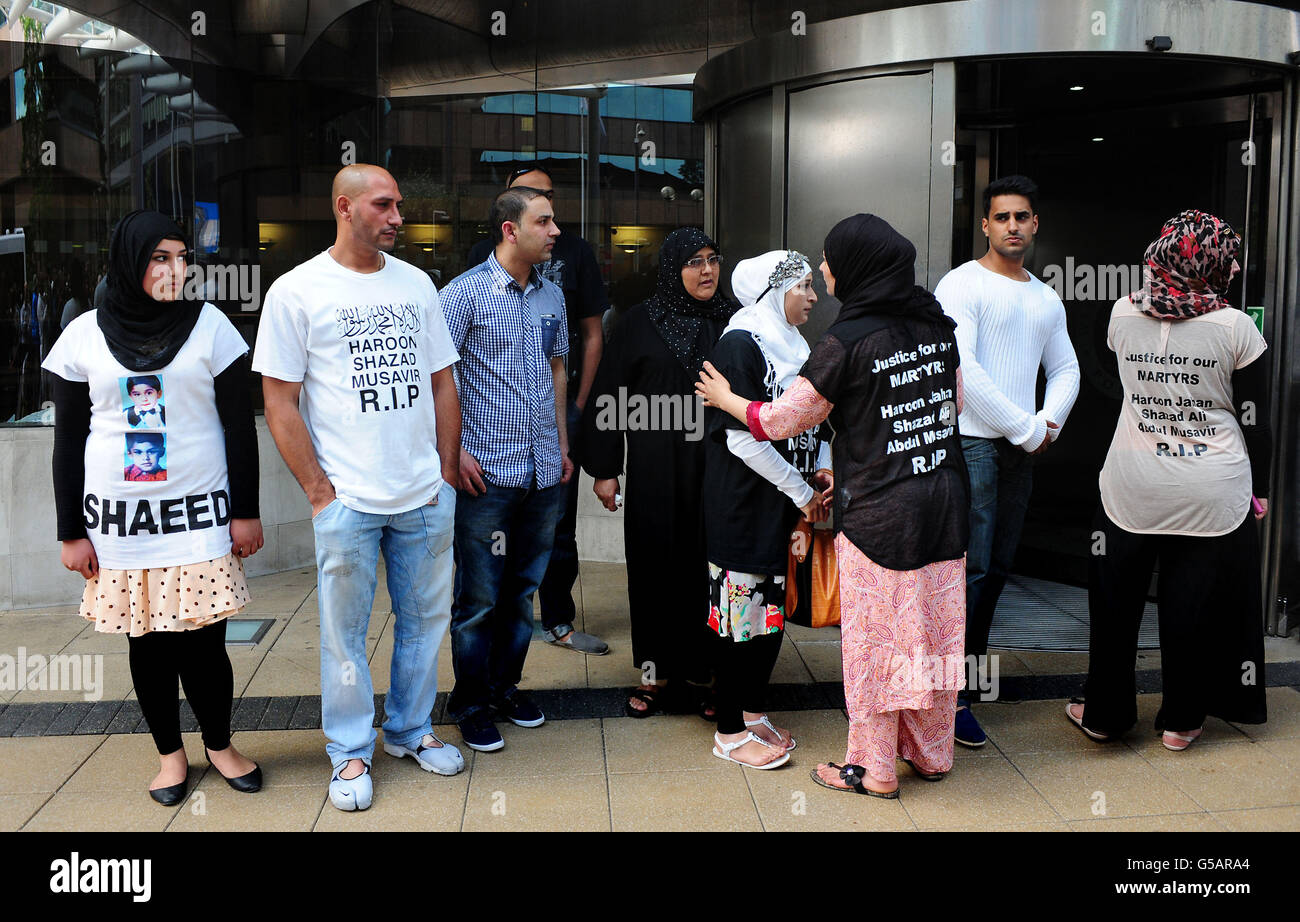 Family members outside West Midlands Police Headquarters during a ...
