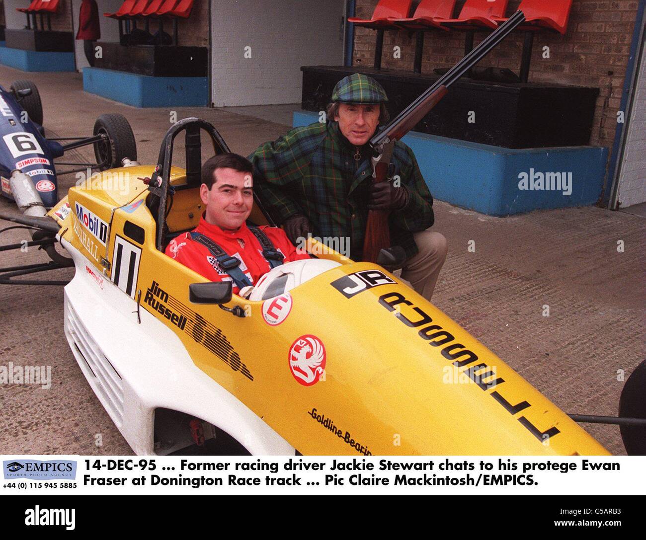 14-DEC-95 ... Former racing driver Jackie Stewart chats to his protege ...
