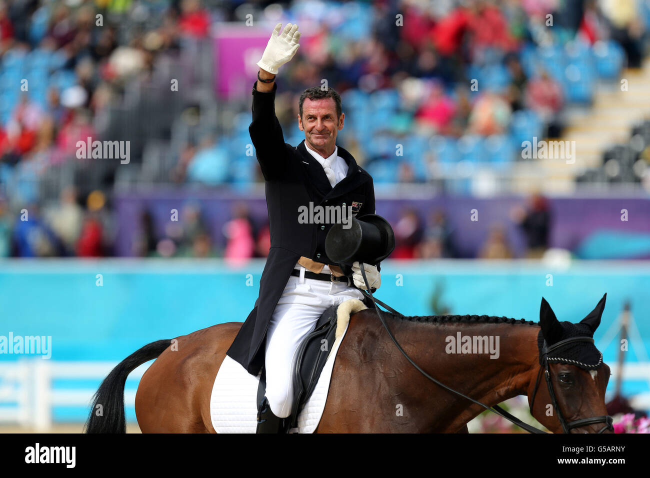 New Zealand's Mark Todd riding Campino during the Dressage phase of the ...
