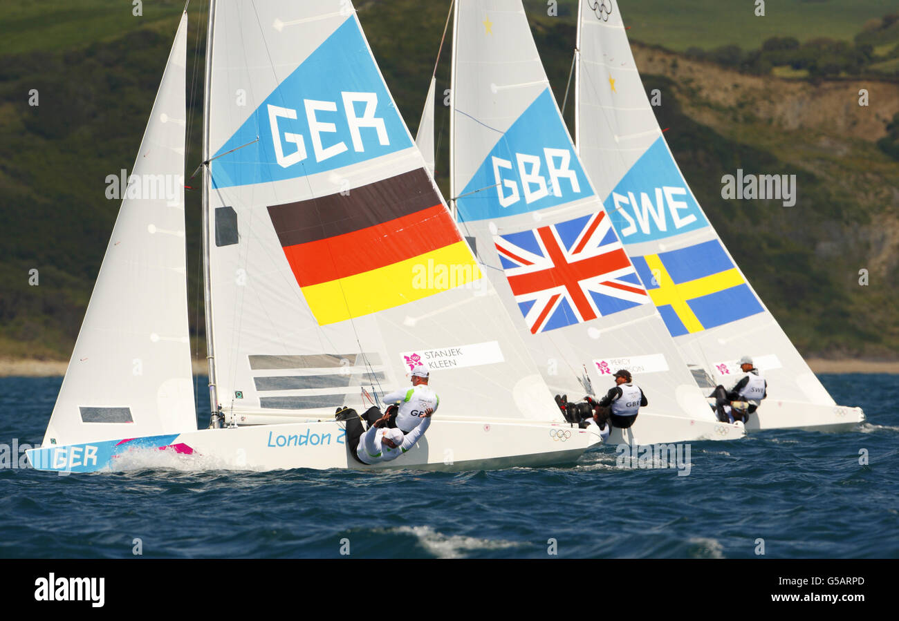 Great Britain's Iain Percy and Andrew Simpson competing in the first ...