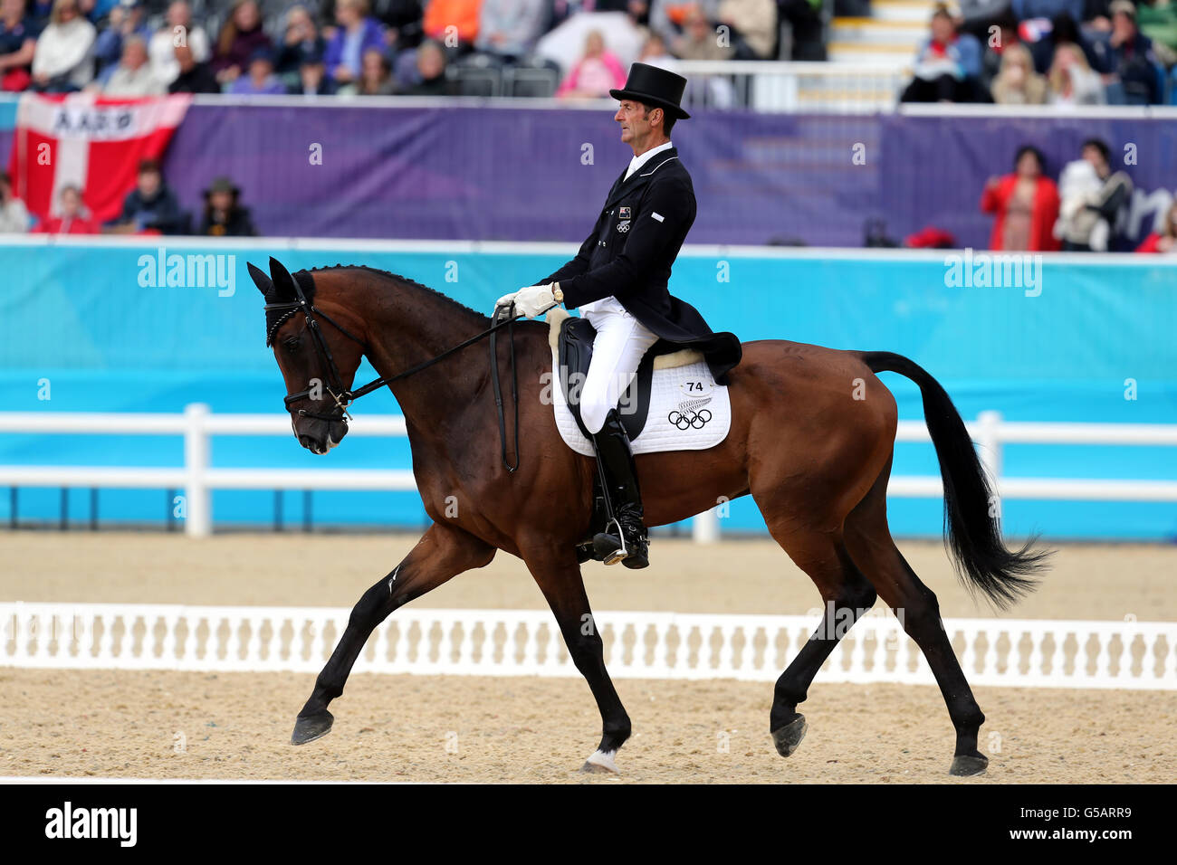 New Zealand's Mark Todd riding Campino during the Dressage phase of the ...