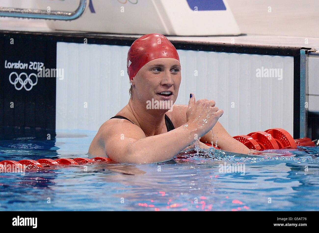 Great Britain's Gemma Spofforth celebrates coming third in the Women's ...